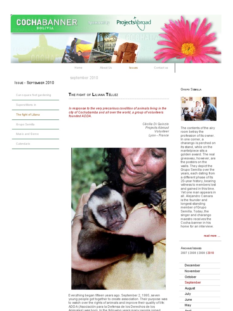 Cocha Banner Magazine - The Fight of Liliana Téllez | PDF | Animal Rights | Animals And Humans