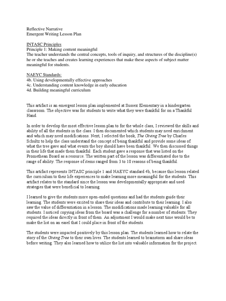 Emergent Writing | PDF | Lesson Plan | Teachers