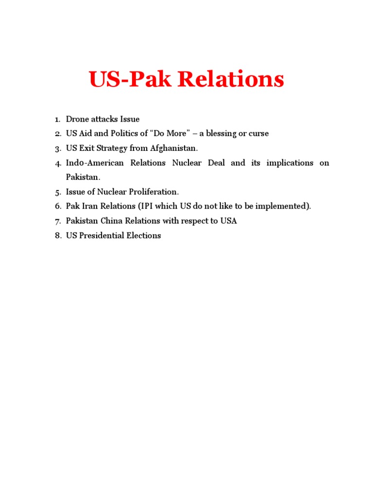 US Pak | PDF | Pakistan | International Relations