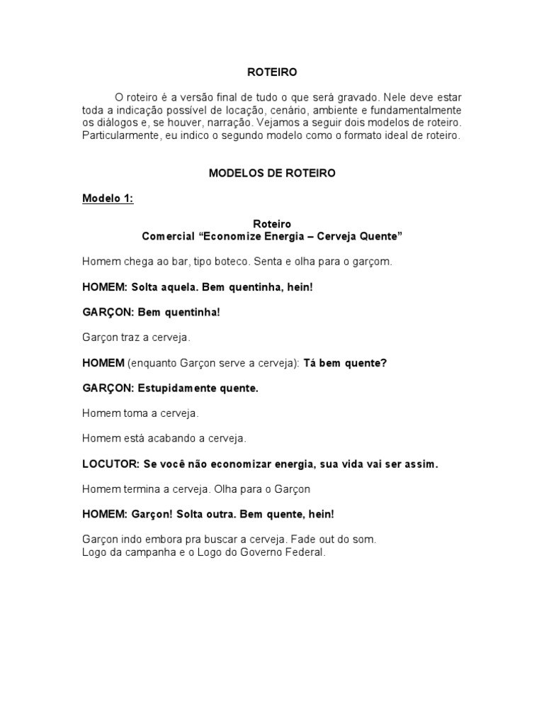 40385154 13 Modelos de Roteiro | Roteiro | Tráfego