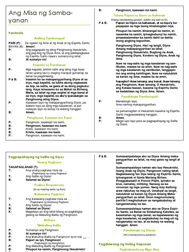 Ang Misa NG Sambayanan | PDF