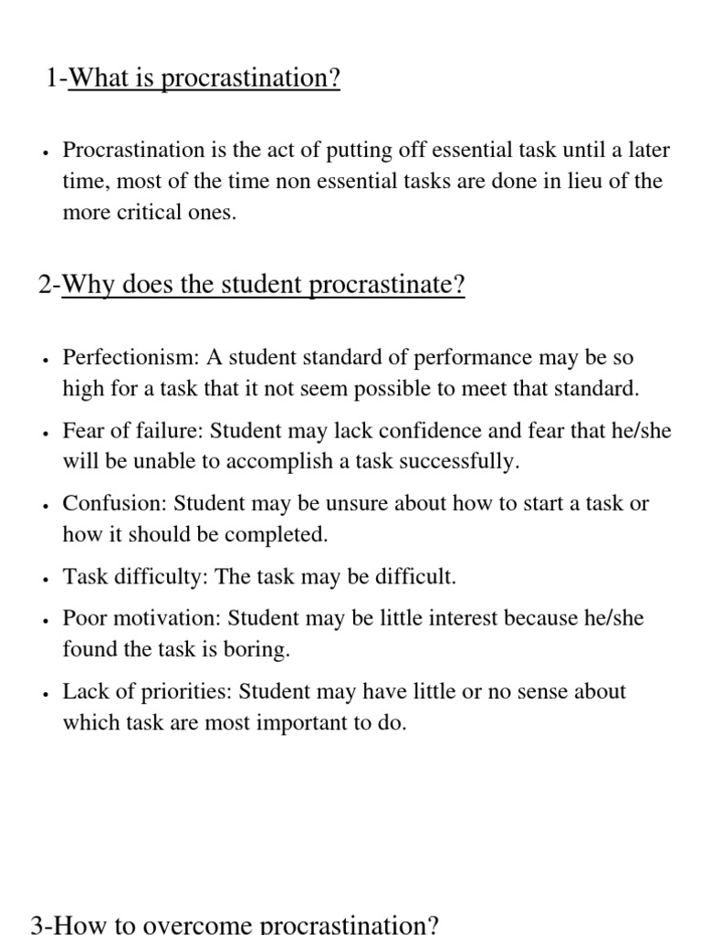 Procrastination | PDF