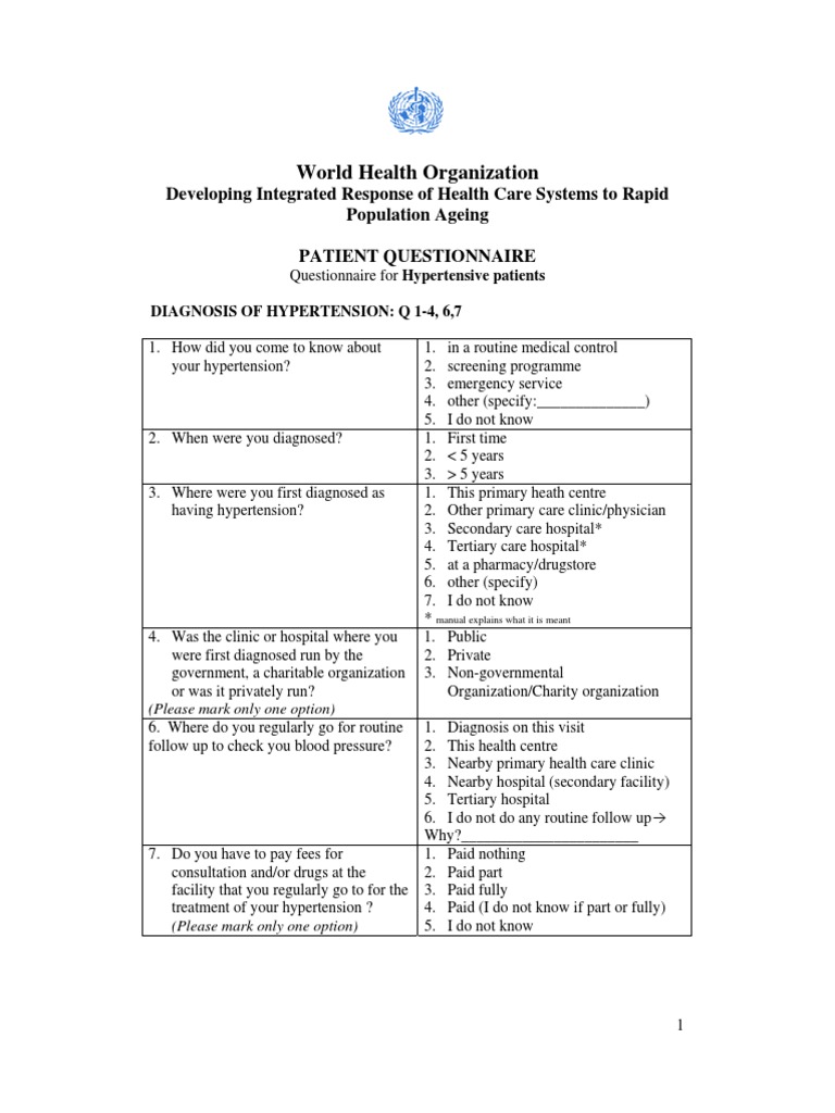 Alc Intra1 Questionnaire Hypertensive | Hypertension | Health Care
