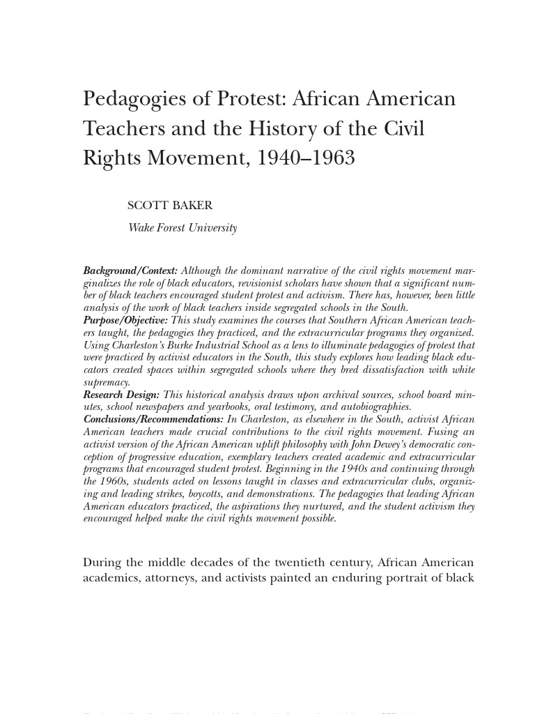 Pedagogies of Protest - African American Teachers and The History of ...