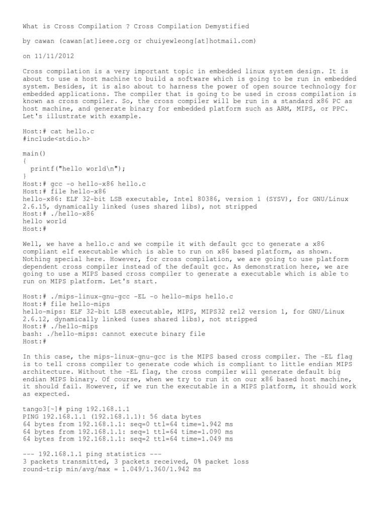What Is Cross Compilation - Cross Compilation Demystified | PDF ...