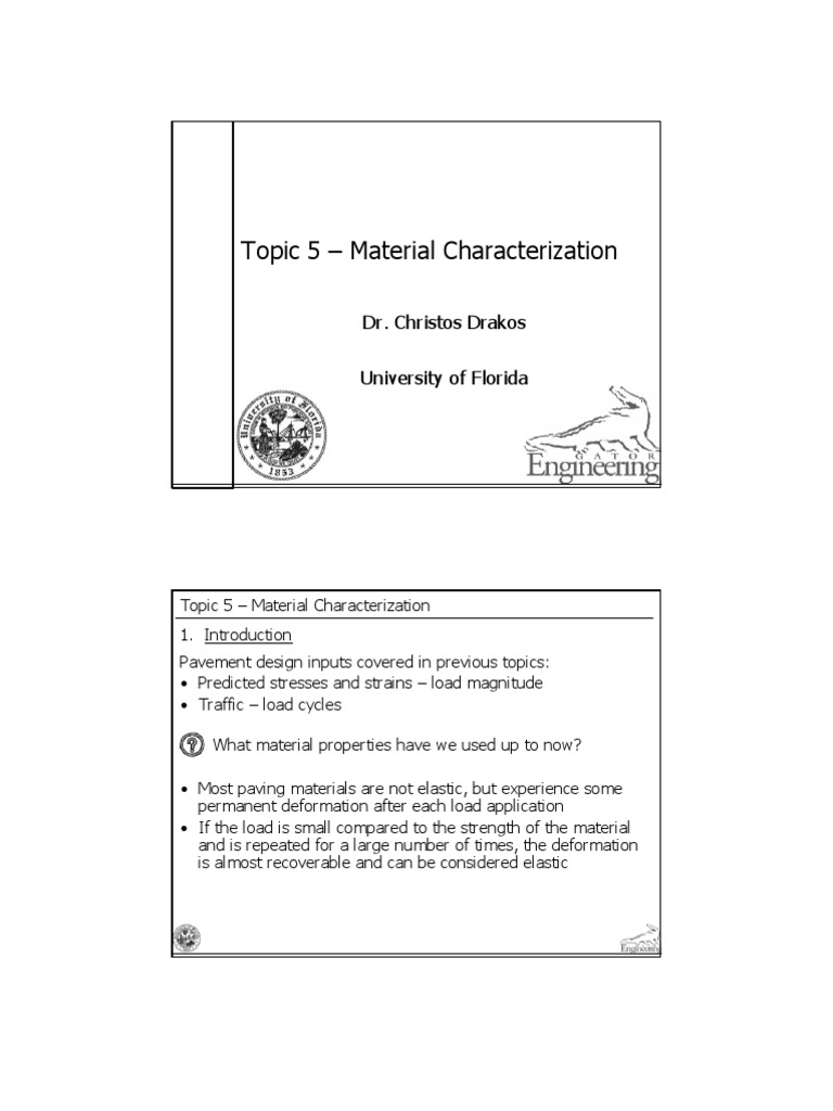 Topic 5 - Material Characterization | PDF | Road Surface | Deformation ...