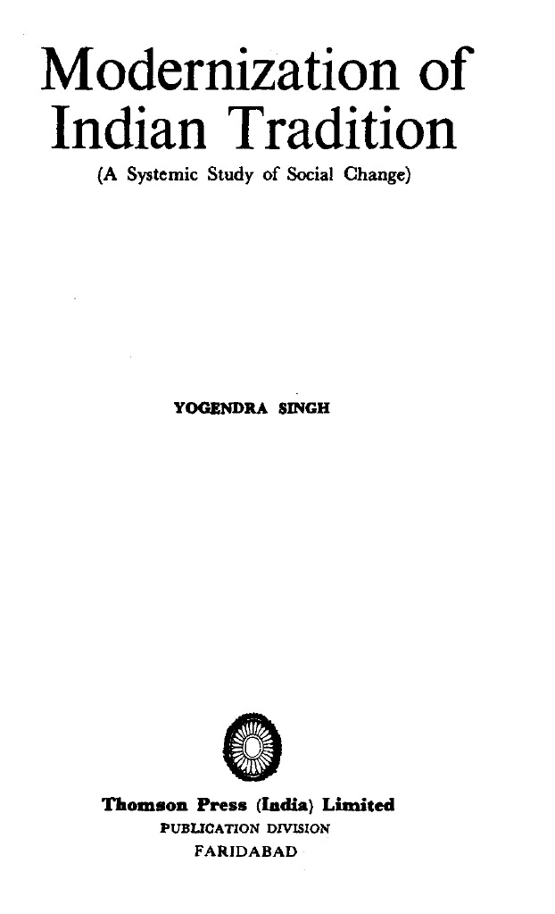 MOdernization of Indian Tradition by Yogendra Singh | PDF | Sociology