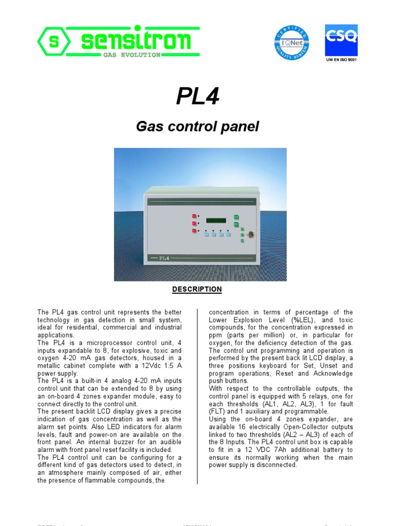 Gas Control Panel DP574e | PDF | Relay | Electrical Engineering