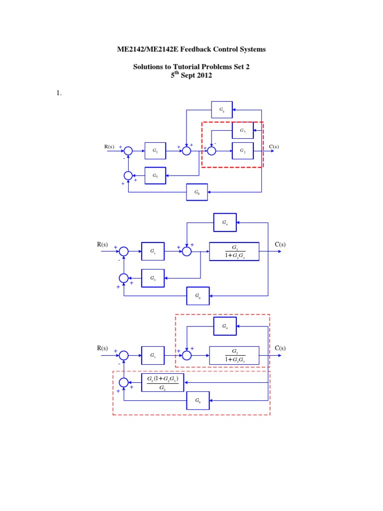 ME2142 Tut 2 Soln | PDF | Systems Science | Cybernetics