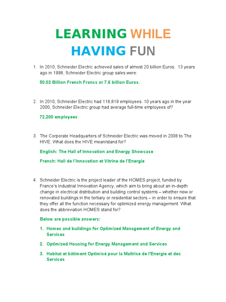 Learning While Having Fun - Andrew | PDF | Energy Management | Innovation