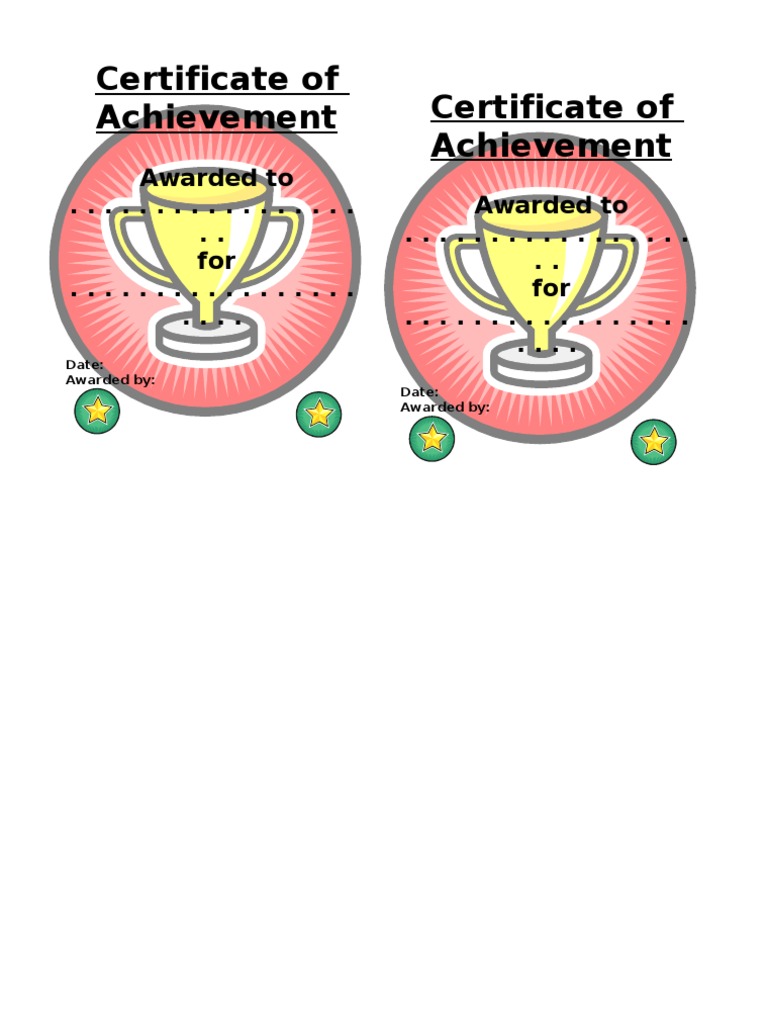 Certificate of Achievement Template | PDF | Business | Law