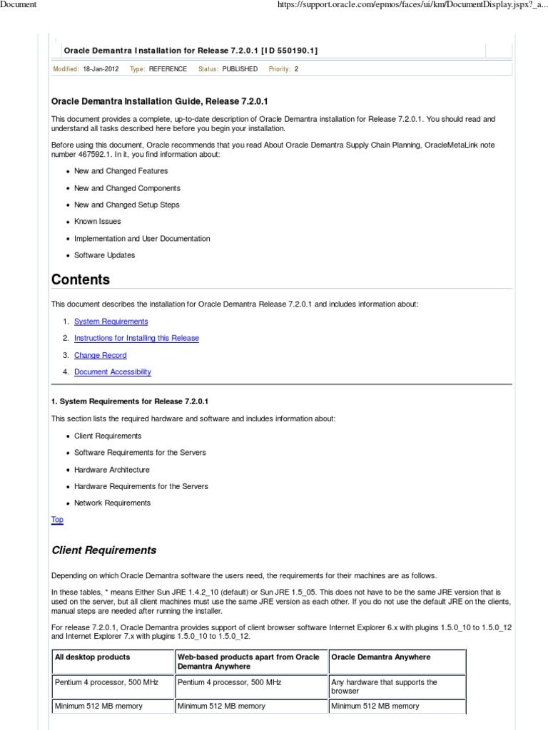 Demantra 7.2.0.1 Installation Guide | PDF | Oracle Database | Microsoft Sql Server