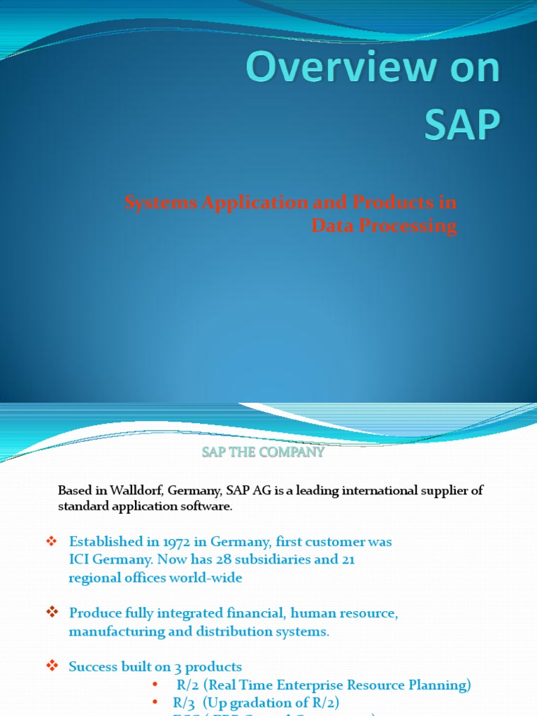 Systems Application and Products in Data Processing | PDF | Enterprise ...