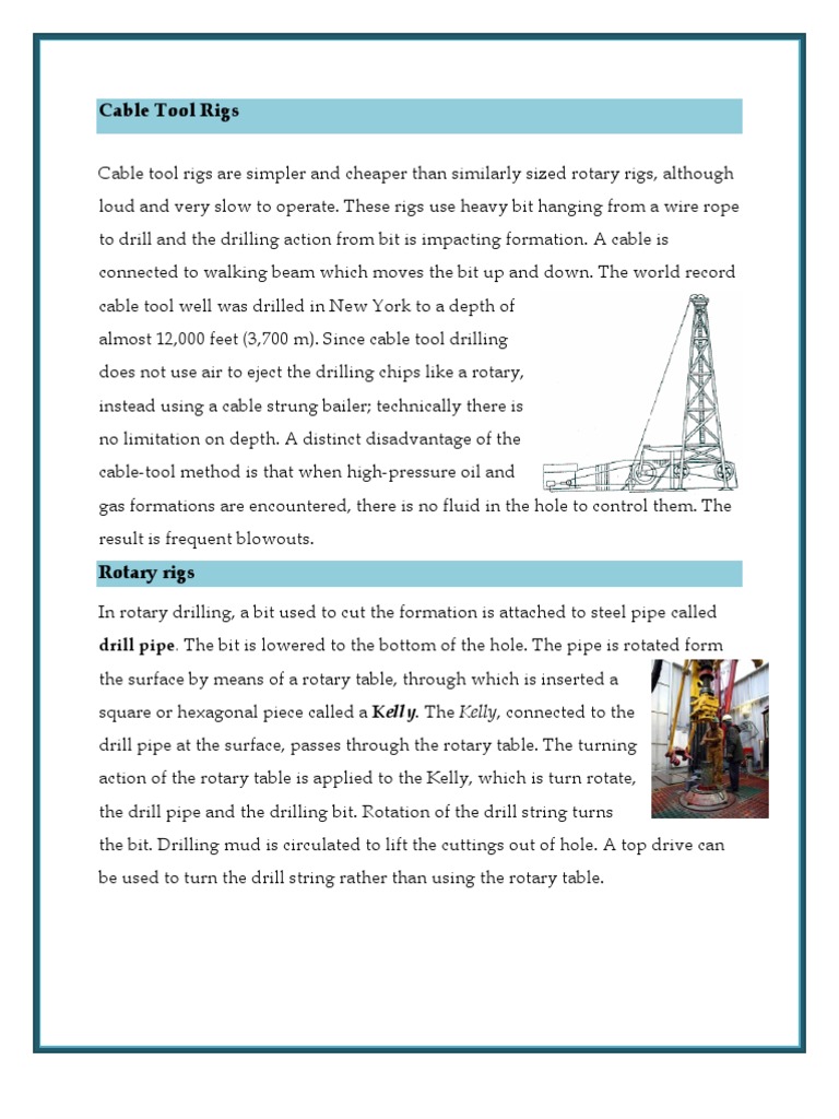 Cable Tool Rigs | PDF | Drilling Rig | Offshore Drilling