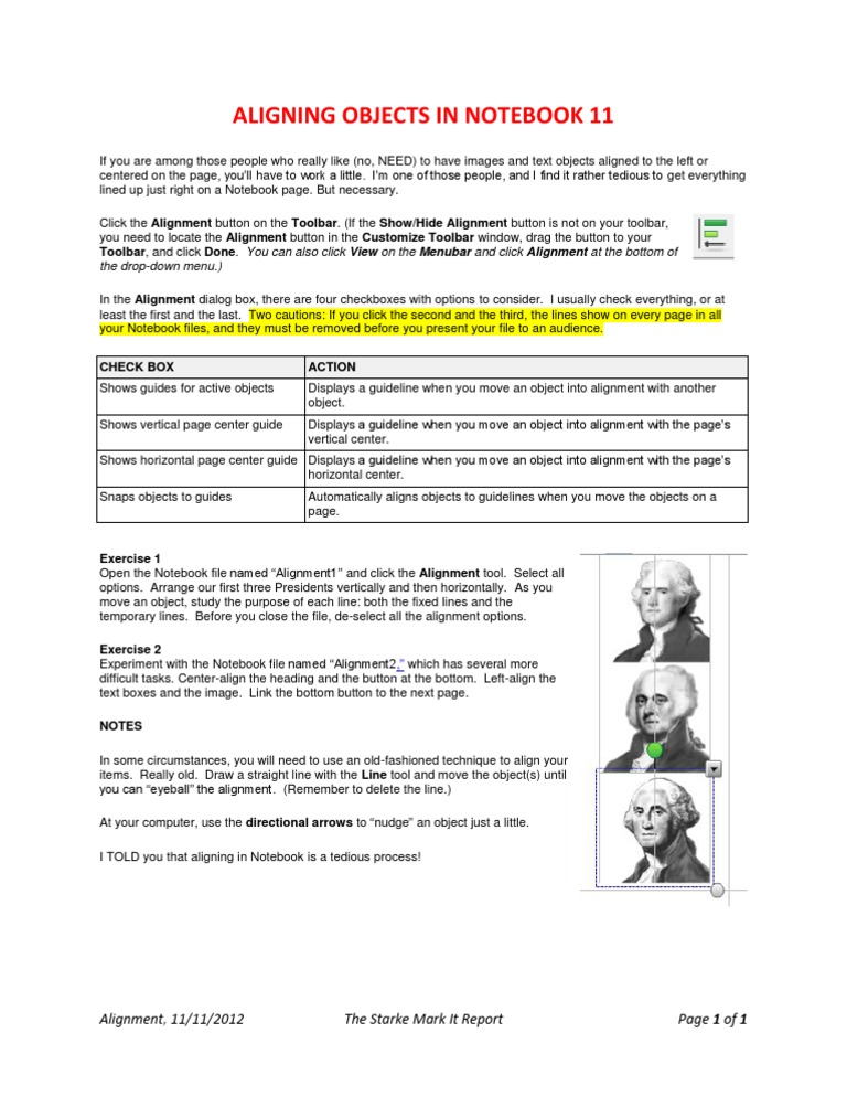 Alignment | PDF | Button (Computing) | Notebook