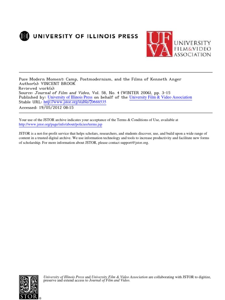 Camp, Postmodernism and Kenneth Anger | PDF | Postmodernism | Science
