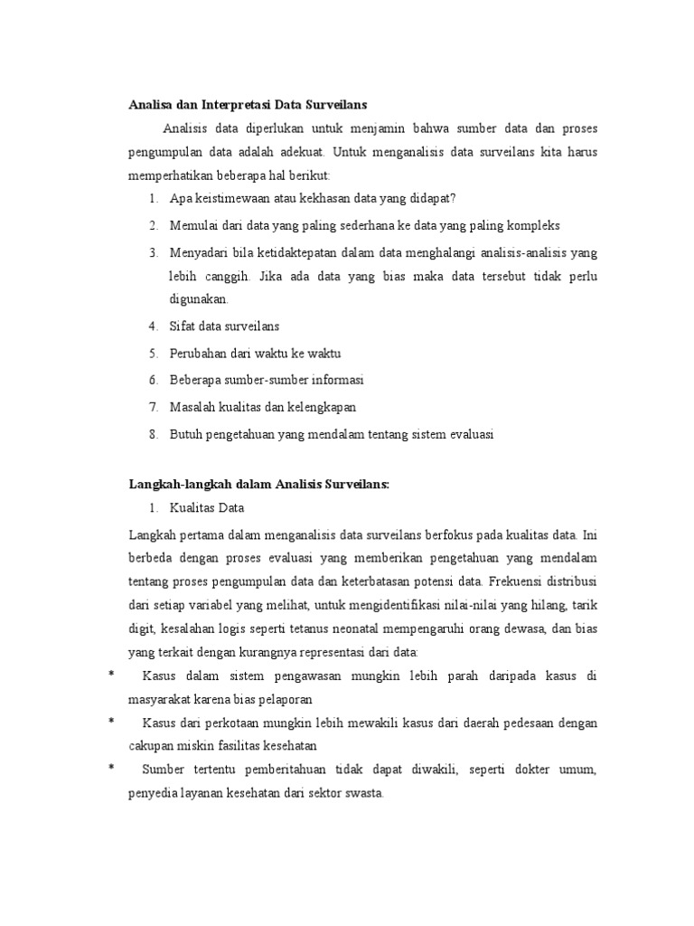 Analisa Dan Interpretasi Data Surveilans | PDF