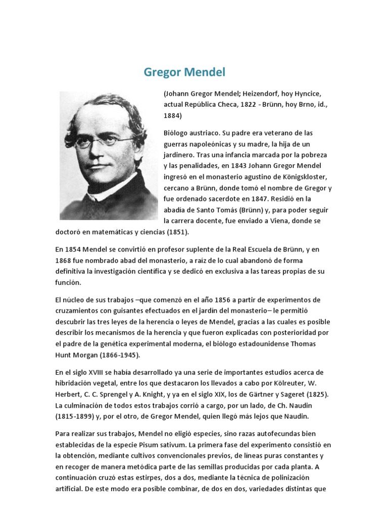 Gregor Mendel | PDF | Biología | Science