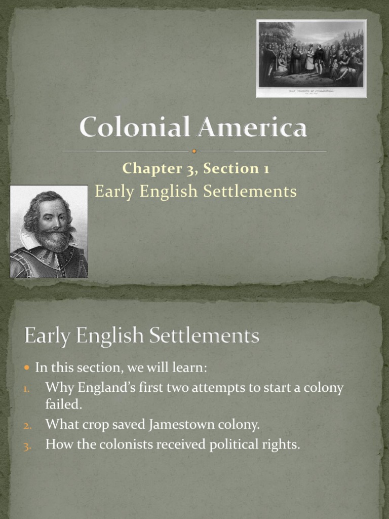 Early English Settlements in America | PDF | Roanoke Colony | Jamestown ...