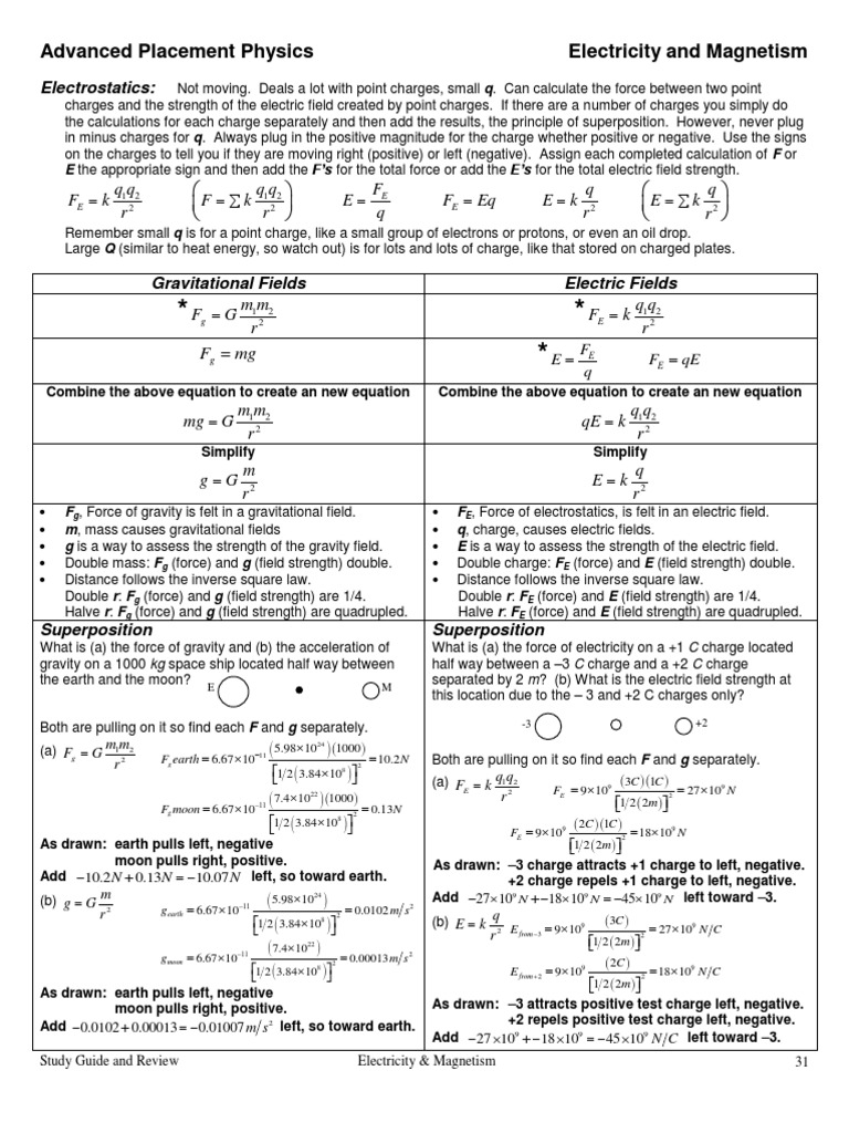 Electricity and Magnetism Study Guide | PDF | Electric Current ...