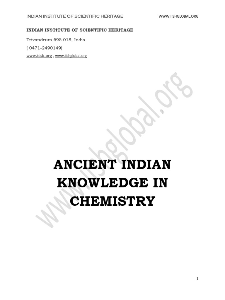 Ancient Indian Knowledge in Chemistry | PDF | Bronze | Home & Garden