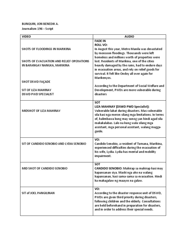 Disabilities and Disasters (Script) | PDF | Disaster And Accident ...