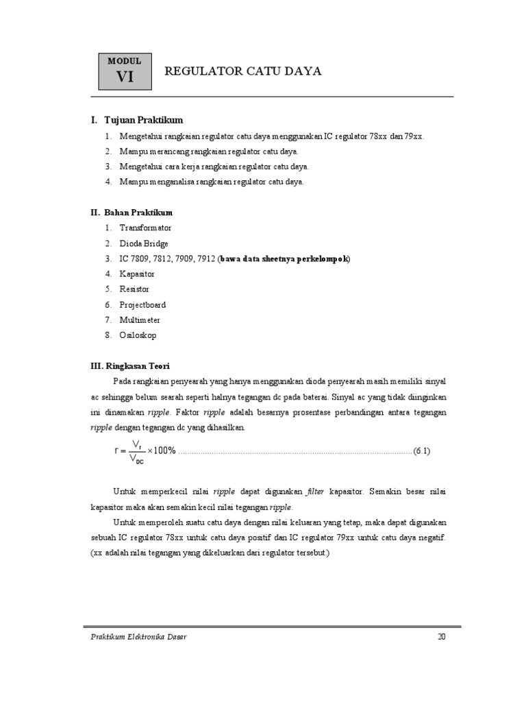 Faktor Ripple Catu Daya | PDF