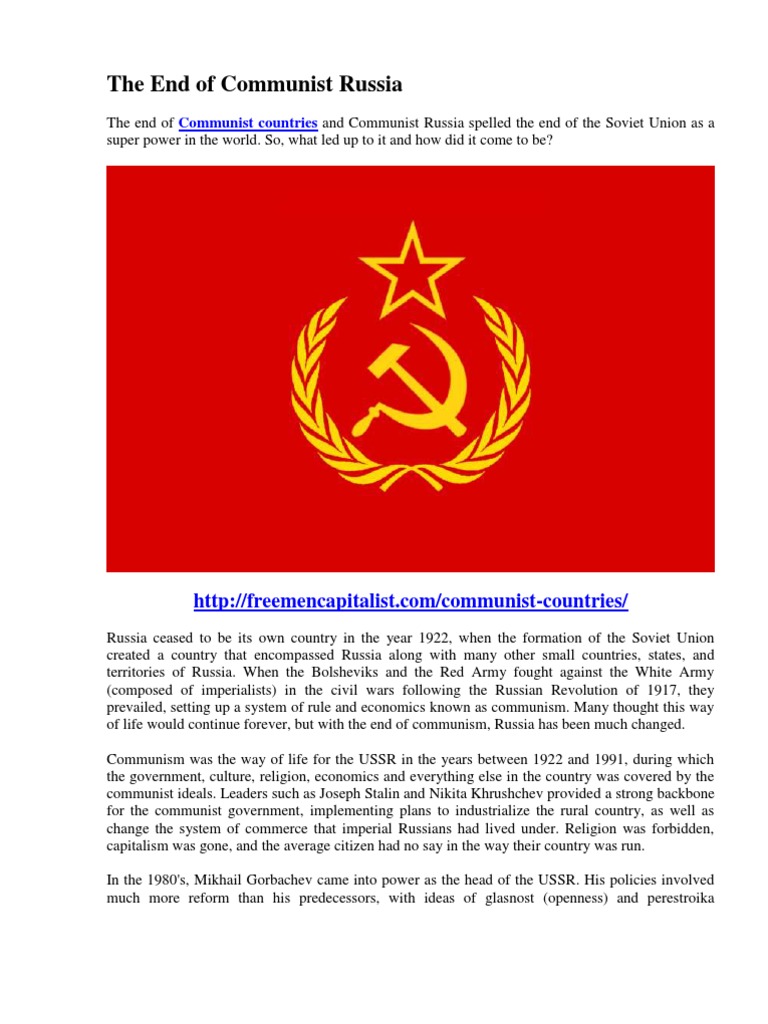 The End Of Communist Russia | Soviet Union | International Politics