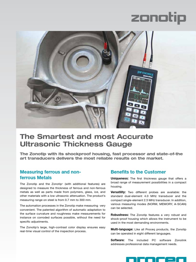 The Smartest and Most Accurate Ultrasonic Thickness Gauge | PDF ...