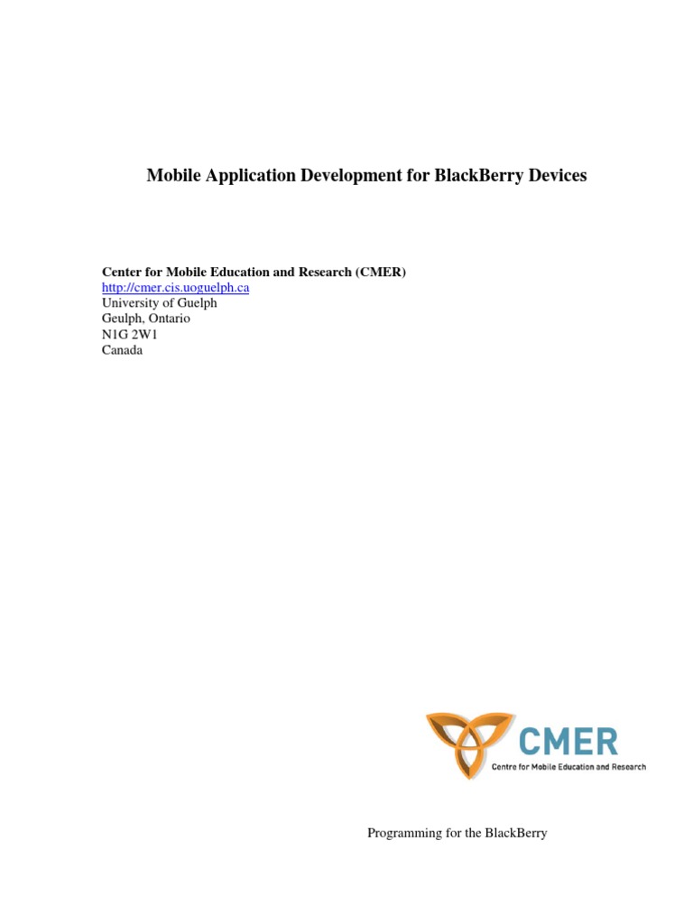 MApp Tutorial 1 | PDF | Java (Programming Language) | Blackberry