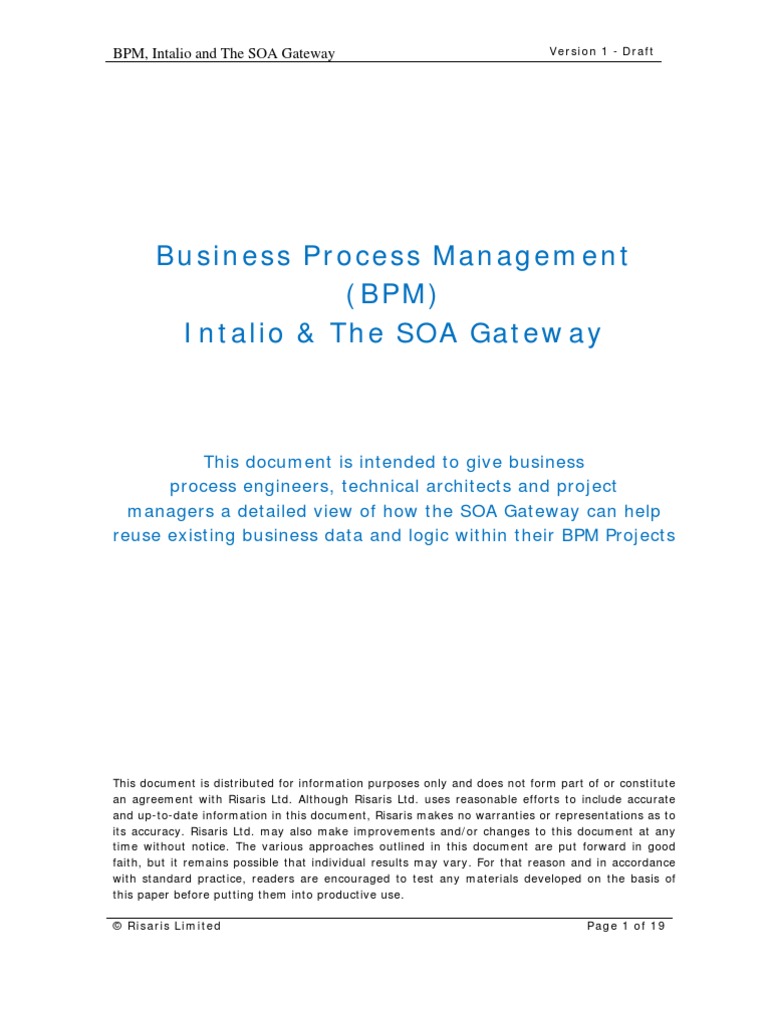 The SOA Gateway and The Intalio BPM Suite | PDF | Business Process ...
