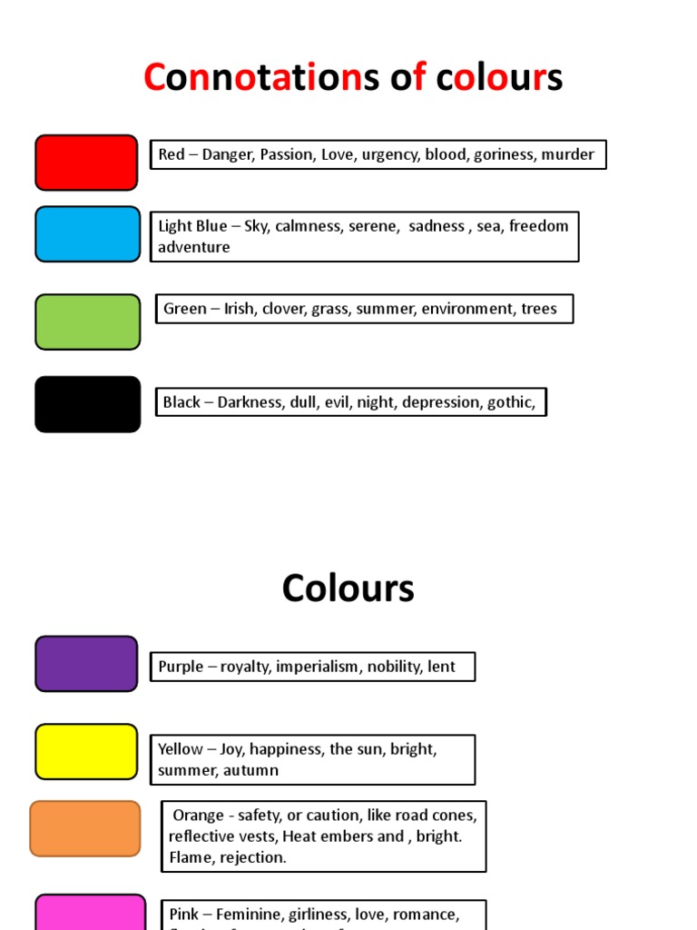 Connotations of Colours | PDF