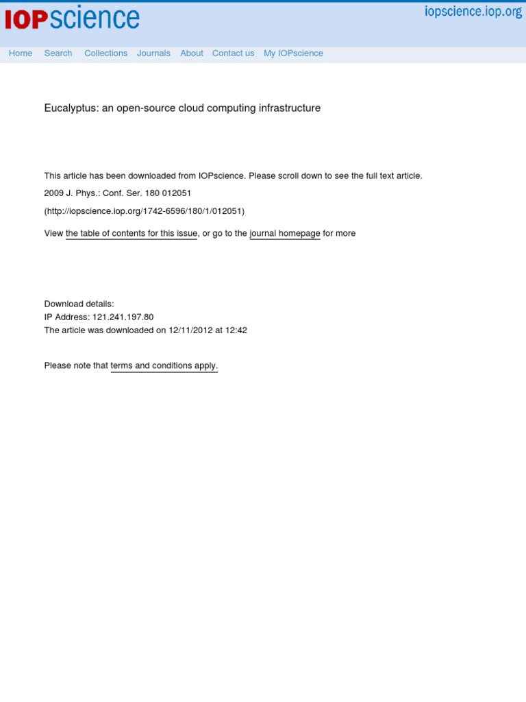 Eucalyptus: An Open-Source Cloud Computing Infrastructure | PDF | Cloud Computing | Virtual Machine