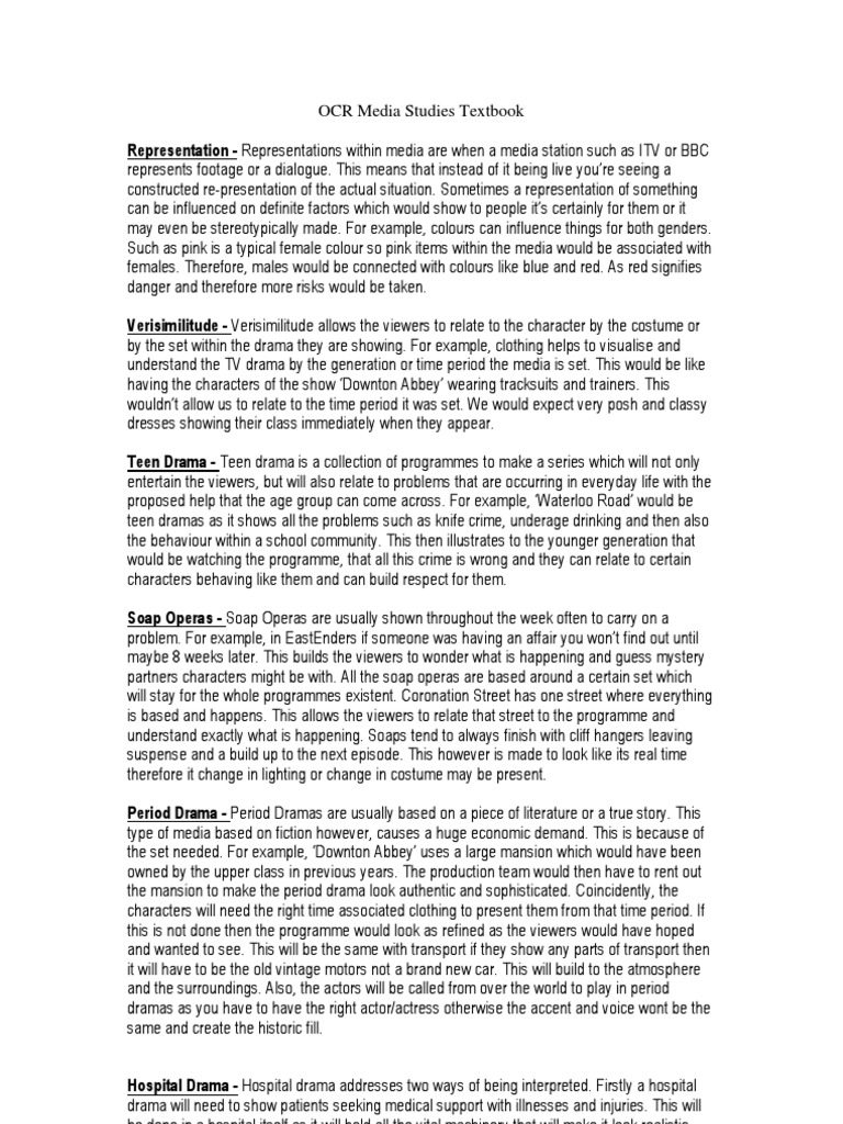 OCR Media Studies Textbook | PDF