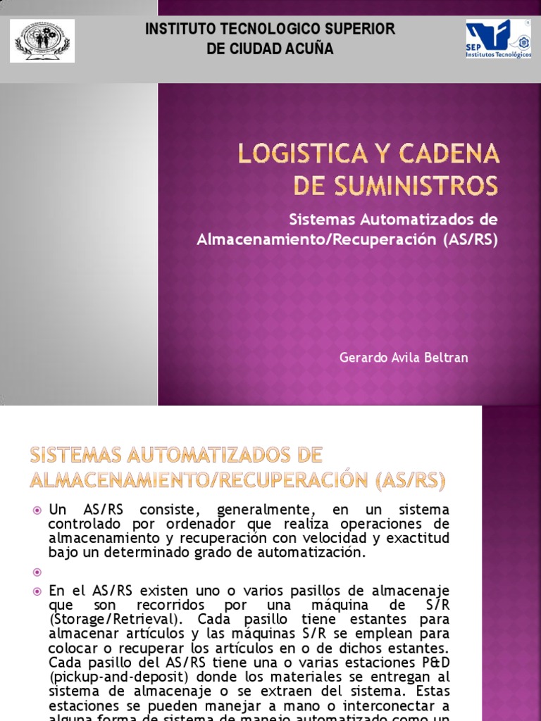 Sistemas Automatizados de Almacenamiento | PDF | Informática ...