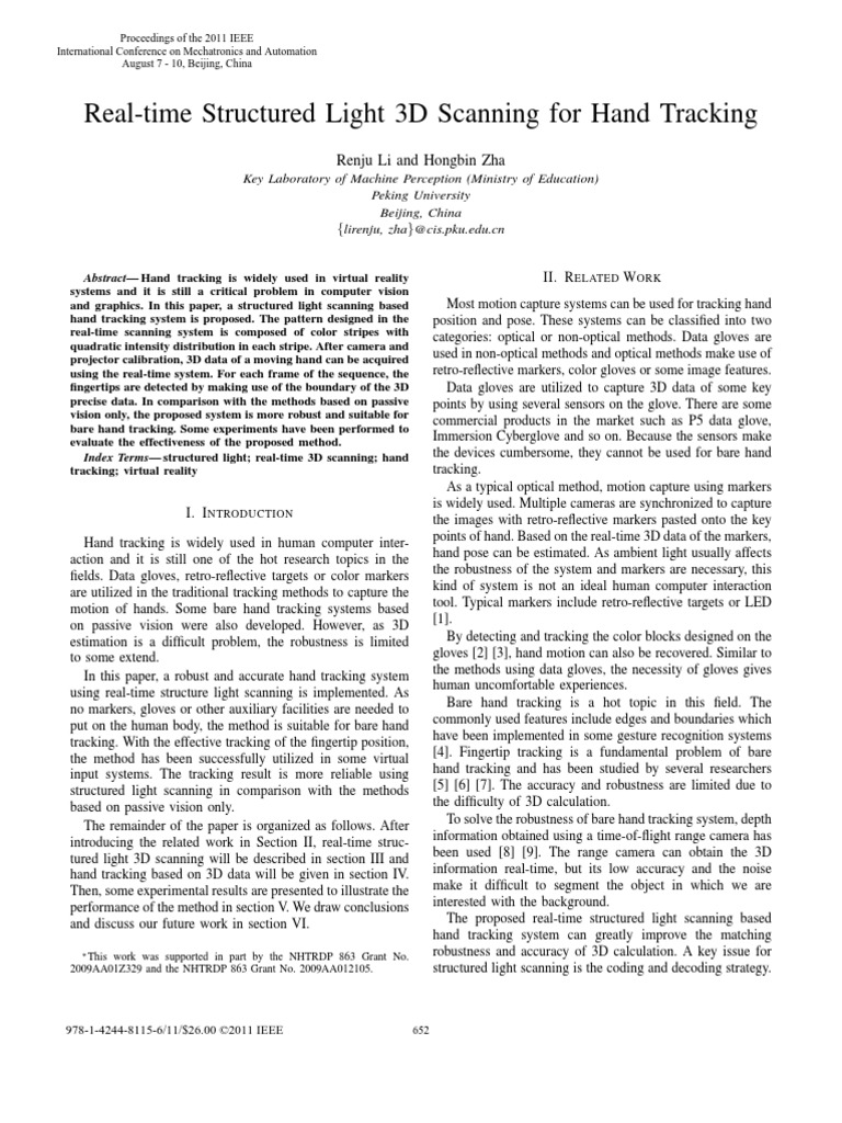 Structured Light 3d Scanning | PDF | 2 D Computer Graphics | 3 D ...