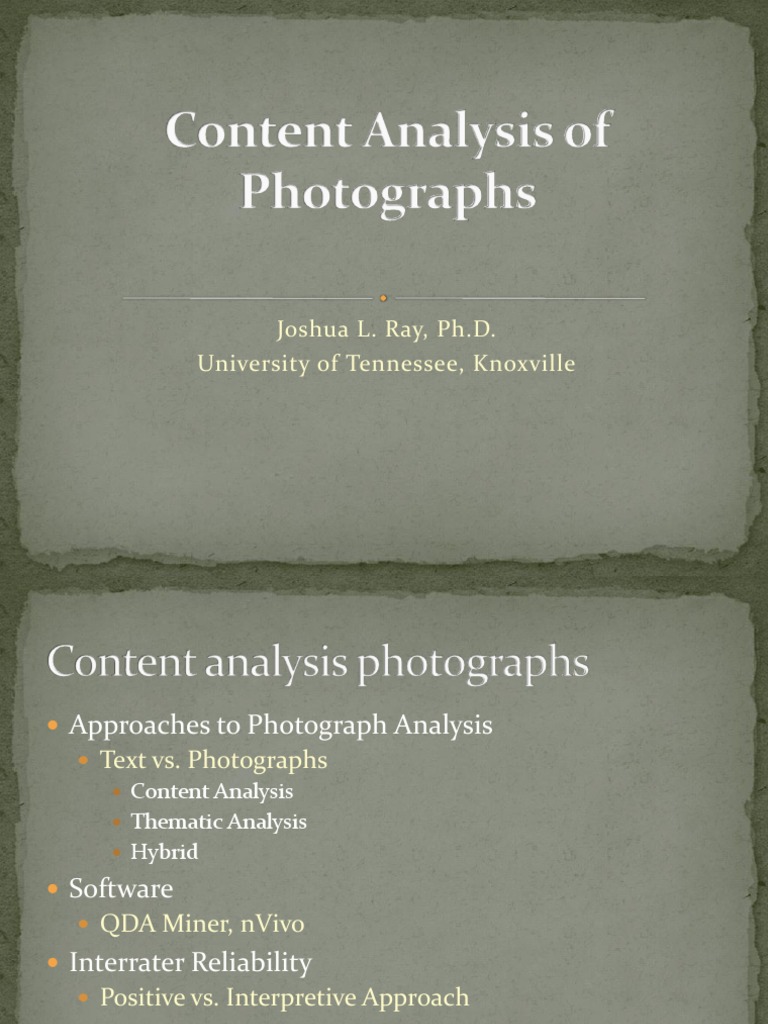 Content Analysis of Photographs | PDF | Science | Cognitive Science