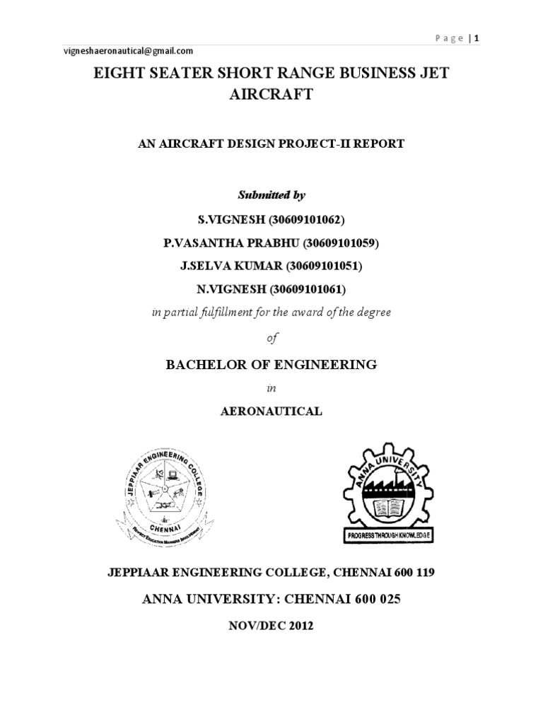 Aircraft Design Project-2 Eight Seater Short Range Business Jet ...