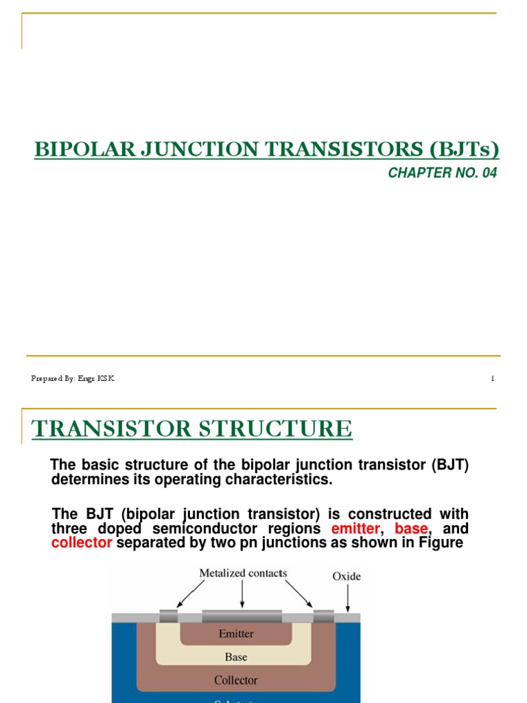 Bipolar Junction Transistors (BJTS) : Chapter No. 04 | PDF | Bipolar ...