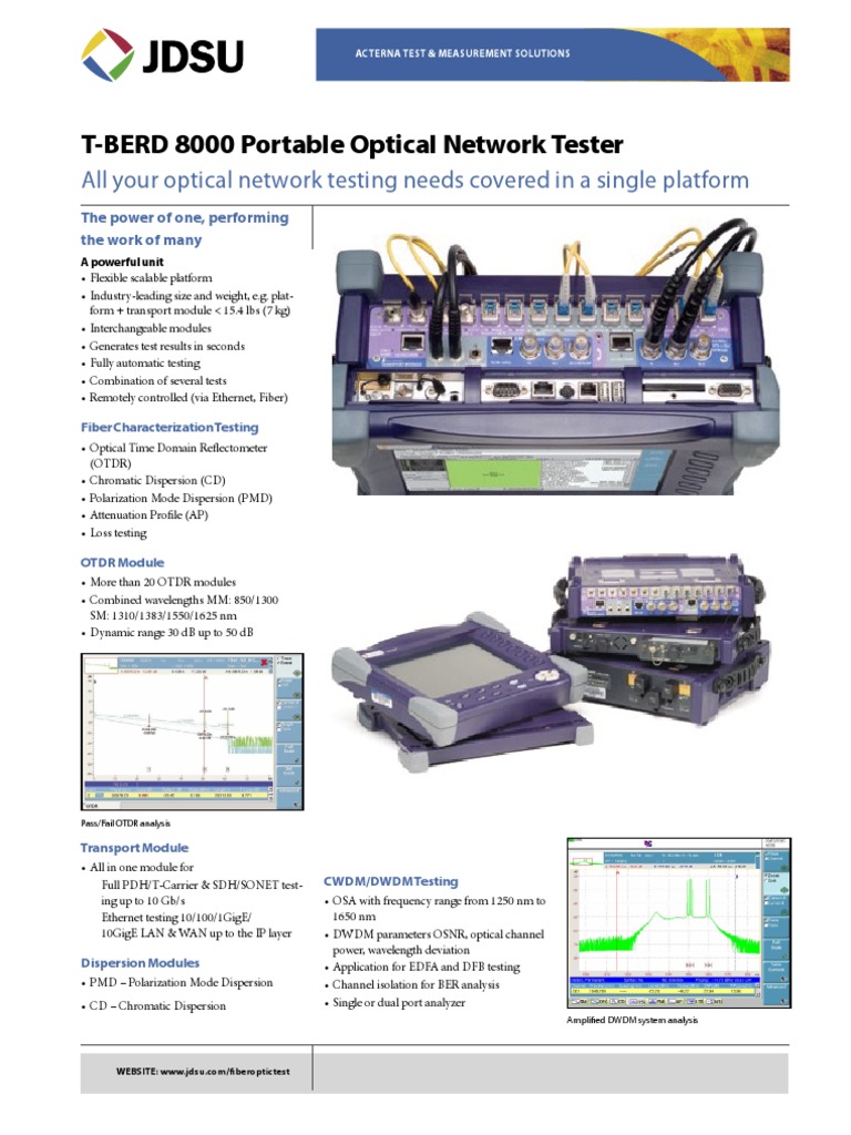 T-BERD 8000 Portable Optical Network Tester: All Your Optical Network ...