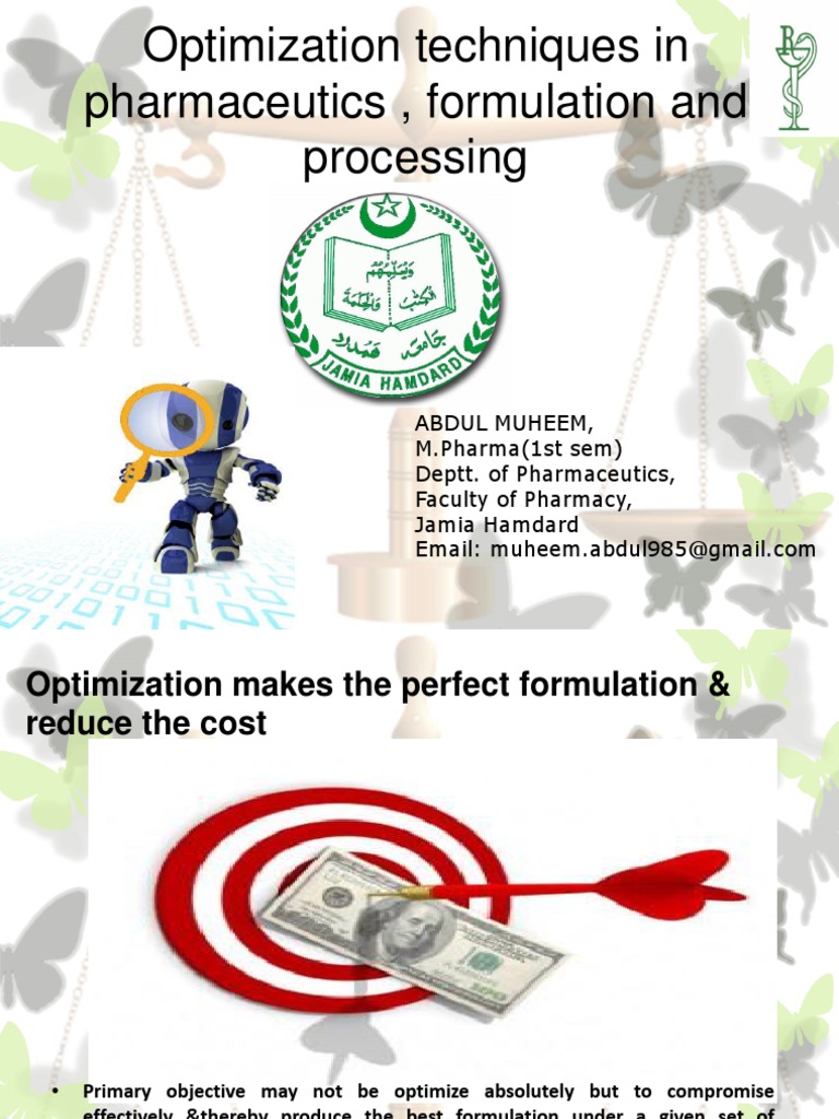 Pharmaceutics Optimization Techniques | PDF | Mathematical Optimization ...