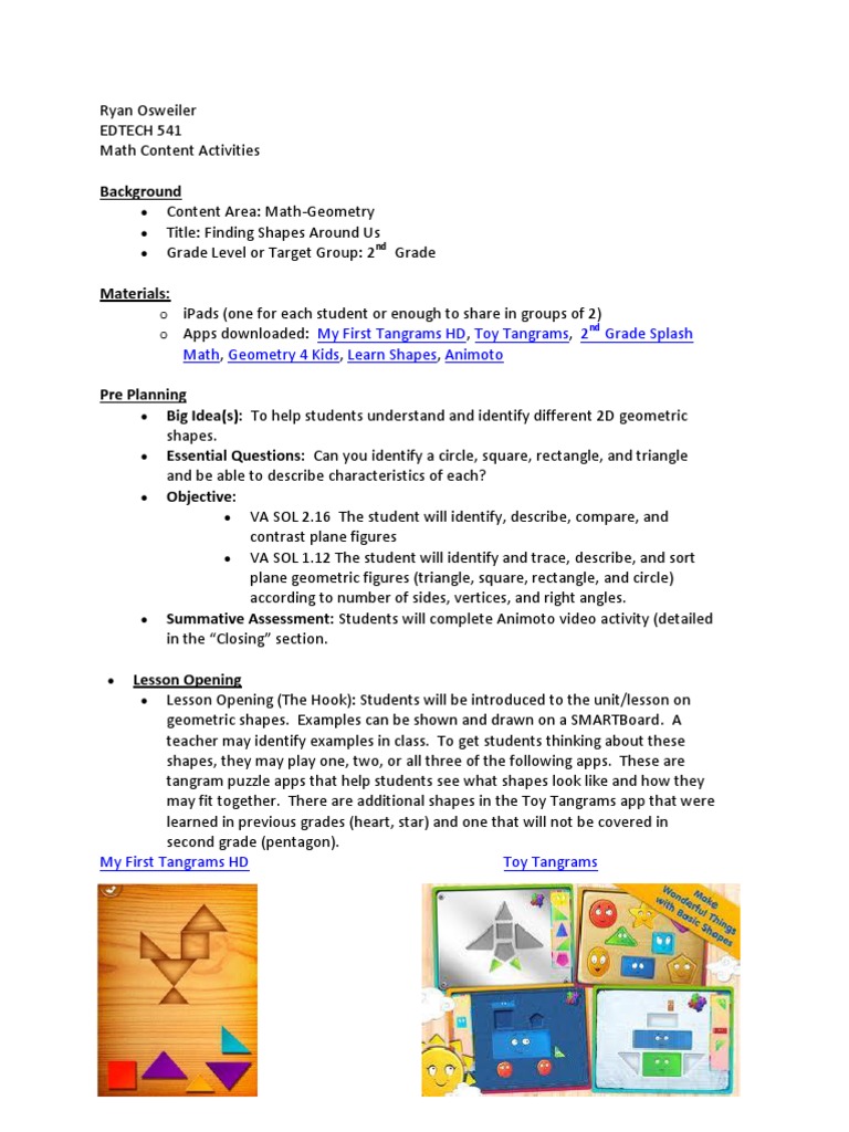 Math Learning Activities (Mobile) | PDF | Shape | Geometry