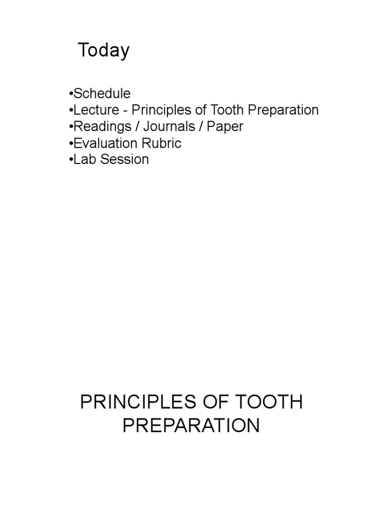 Principles of Tooth Preparation Guide | PDF | Human Head And Neck ...