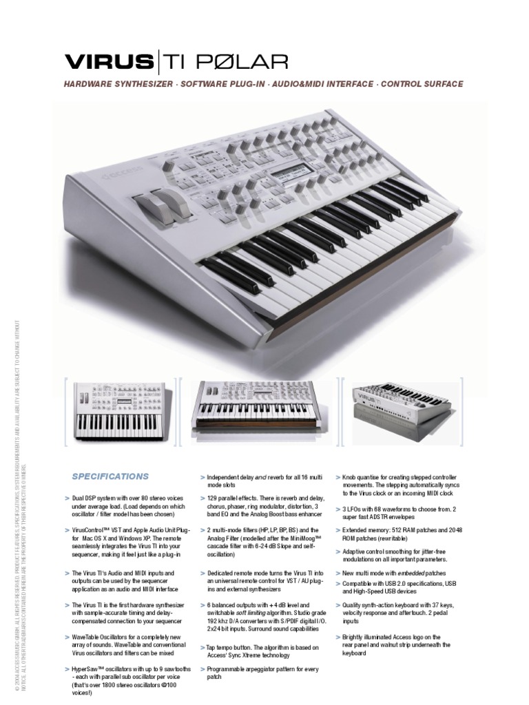 Hardware Synthesizer Software Plug-In Audio&Midi Interface Control Surface | PDF | Synthesizer ...