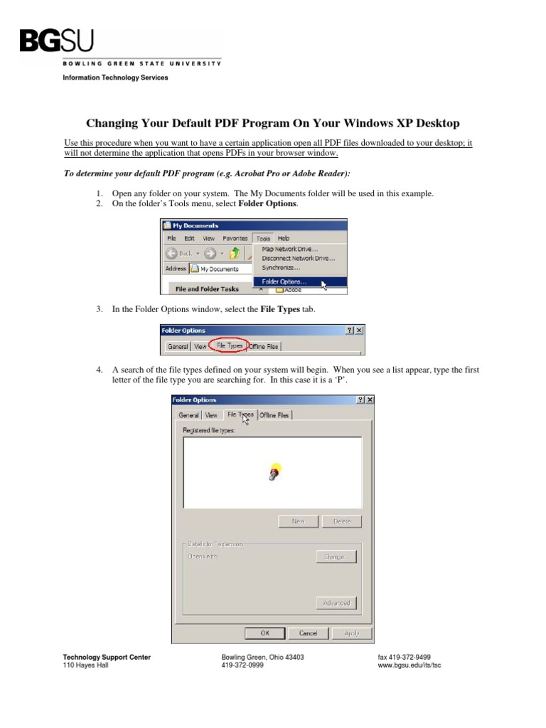 Changing Your Default PDF Program On Your Windows XP Desktop | PDF | Portable Document Format ...