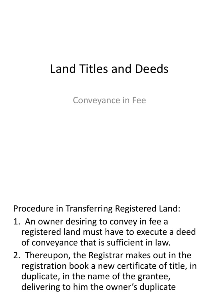 Land Titles and Deeds | PDF