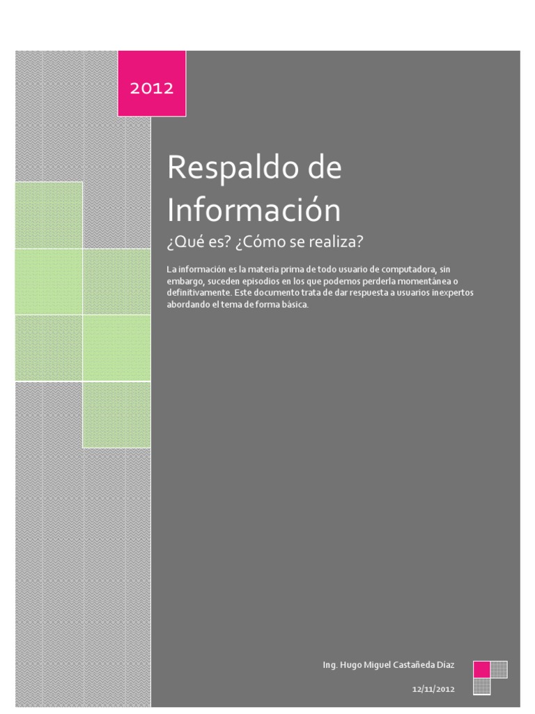 Respaldo de Información | PDF | CD ROM | Apoyo