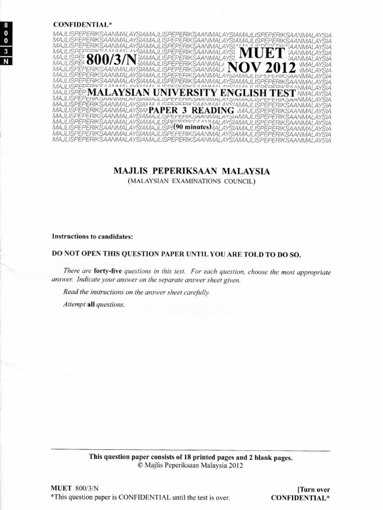Paper 3 Reading MUET Year End 2012 | PDF | Green Revolution | Caffeine