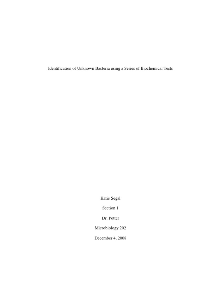 Micro Paper On Unknown Bacteria | PDF | Pseudomonas Aeruginosa | Bacteria