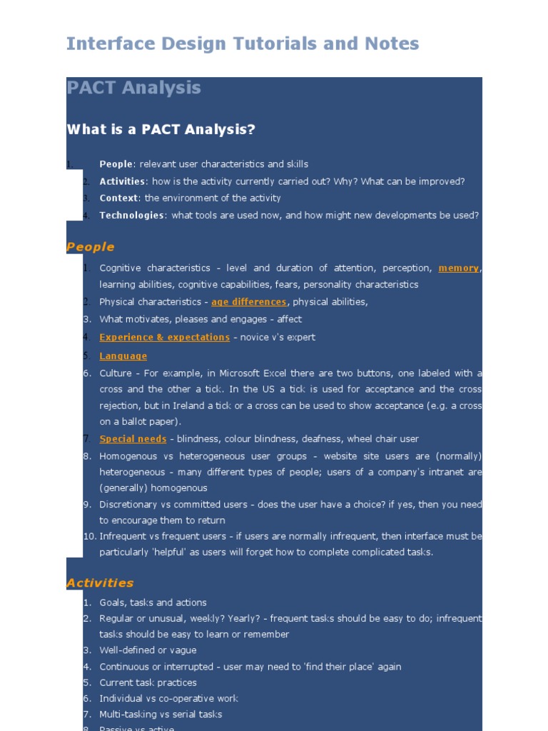 Pact Analysis | Websites | Accessibility